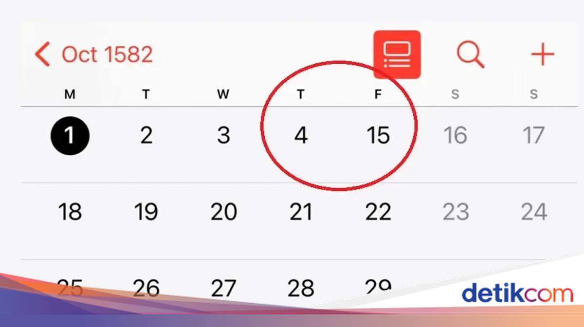 Kenapa Oktober 1582 di iPhone Lompat dari Tanggal 4 Langsung ke-15?