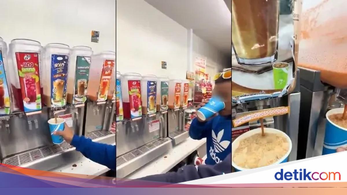 Curang! Aksi Refill Minuman Tanpa Bayar di Minimarket Ini Tuai Kecaman