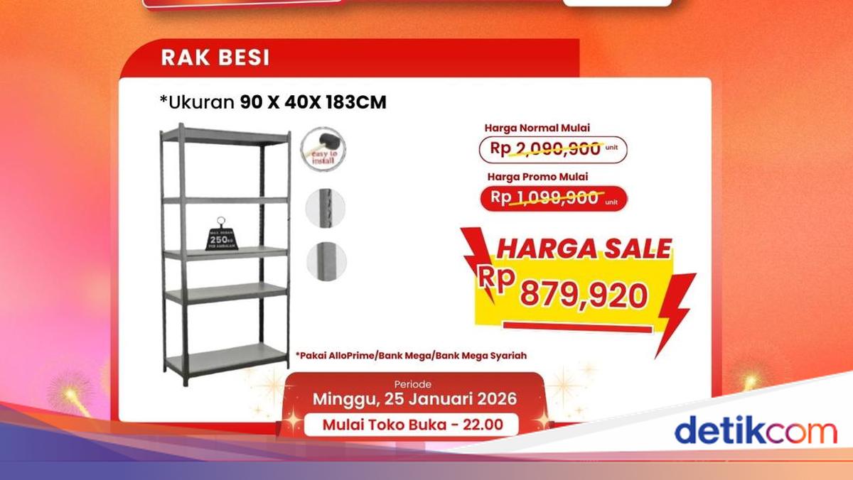 Buruan ke Transmart Full Day Sale, Rak Besi Diskon Rp 1,2 Jutaan