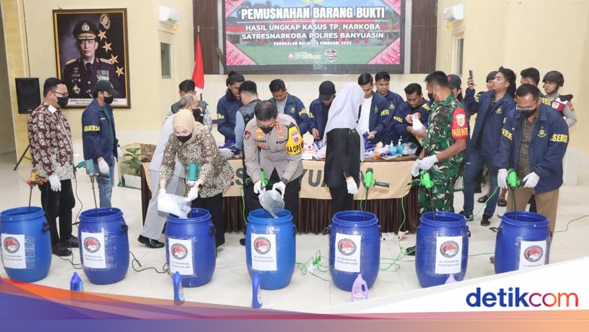 21 Kg Sabu Hasil Tangkapan di Banyuasin Dimusnahkan Pakai Incinerator