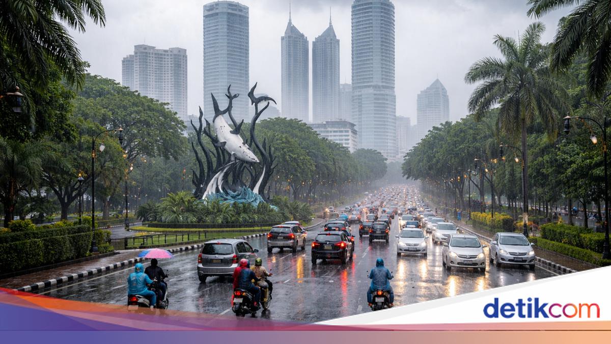 Surabaya Hari Ini Hujan Ringan, Suhu 31 Derajat Celsius