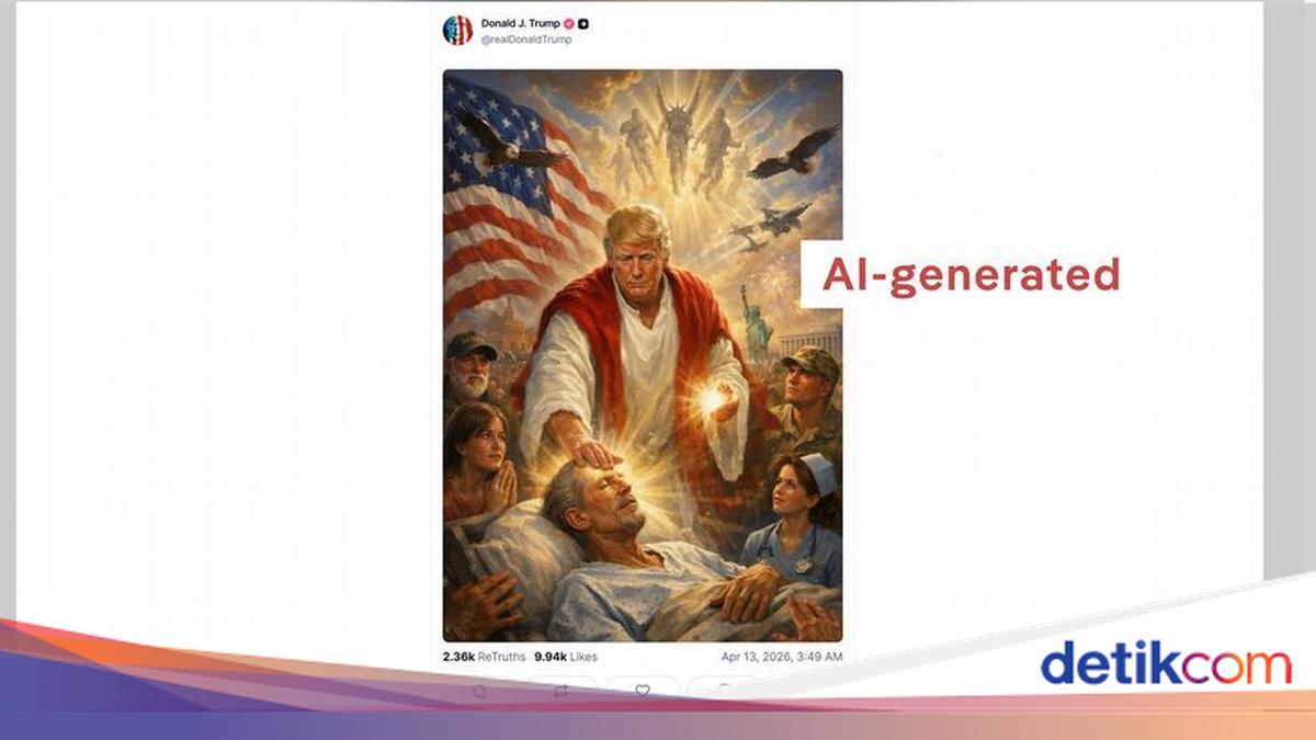 Gambar AI Mirip Yesus Ancam Hubungan Trump dengan Pemilihnya