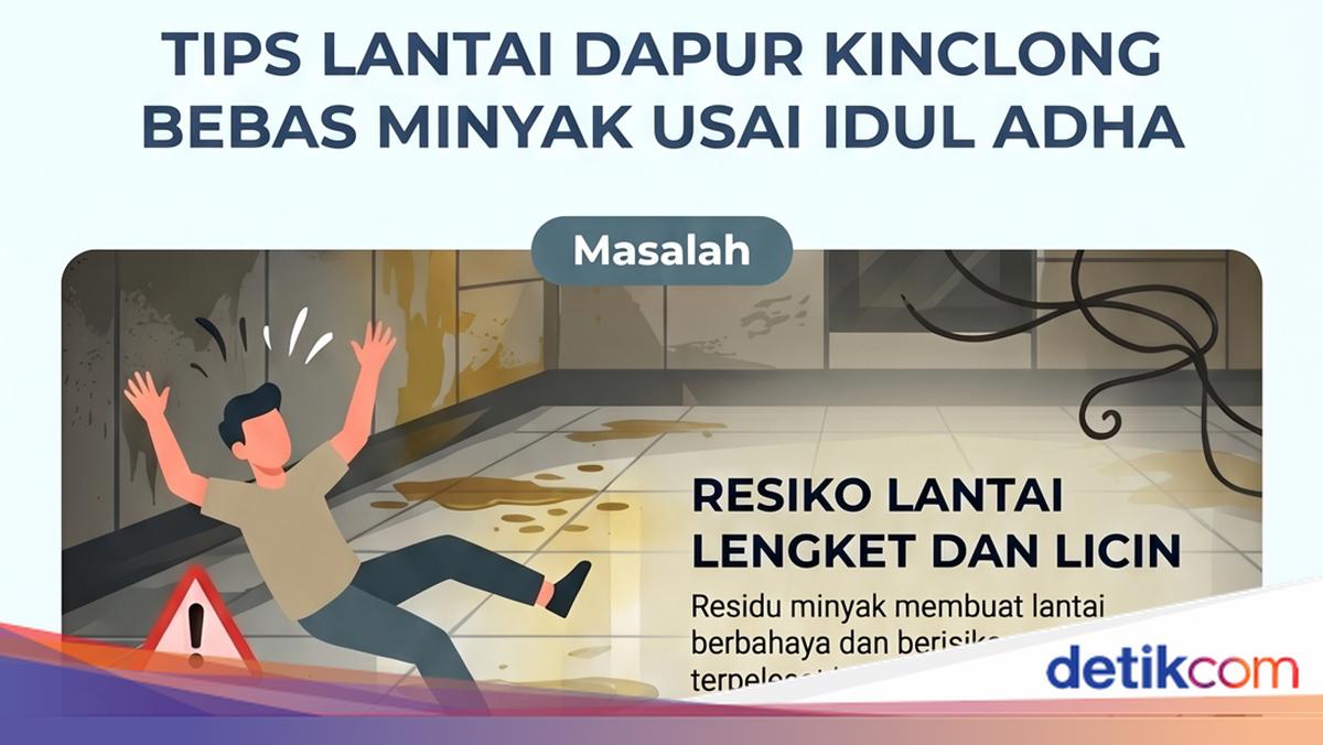 Cara Simpel Bersihkan Noda Minyak di Lantai Dapur Usai Idul Adha