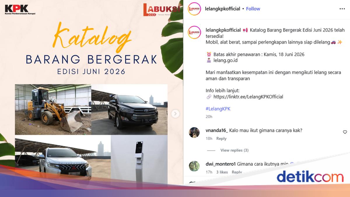 KPK Lelang Barang Terpidana, Ada Kijang Innova-Pajero Sport