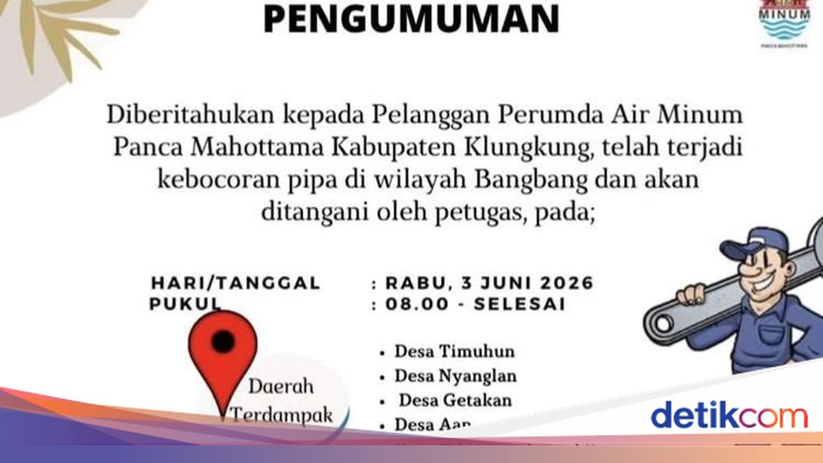 Lima Desa Terdampak Kebocoran Pipa PDAM Klungkung
