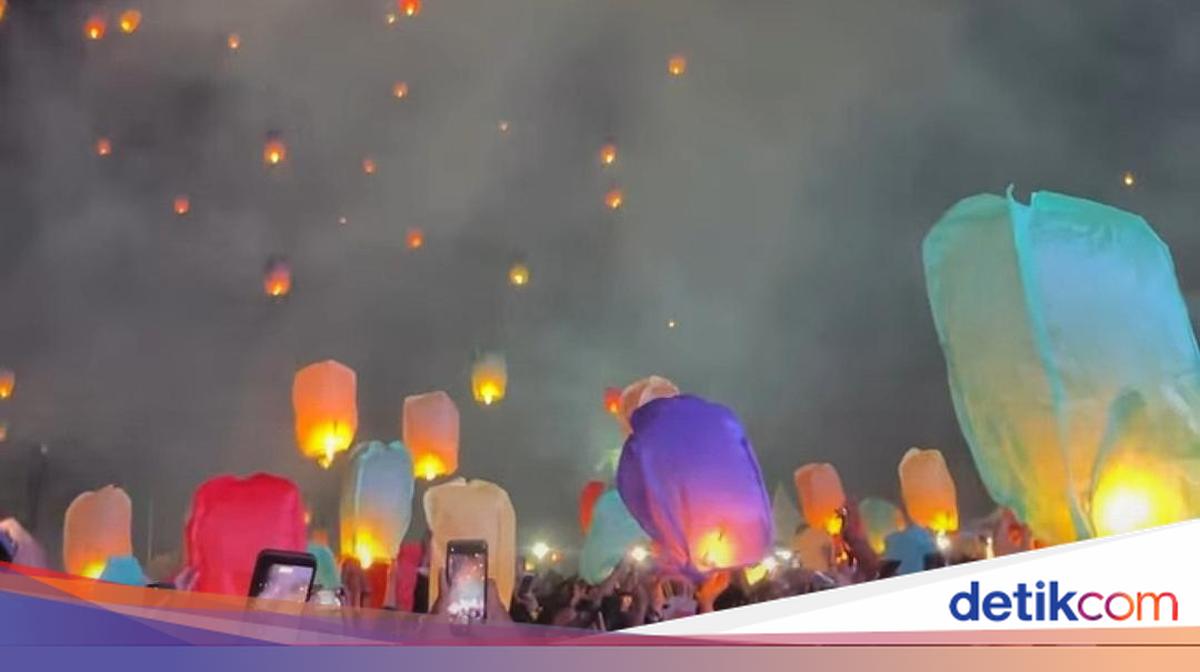 Cantiknya 7.000 Lampion Terbang Menghiasi Langit Lamandau Semalam