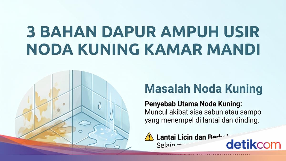 Infografis: 3 Bahan Dapur yang Ampuh Bersihkan Noda Kuning di Kamar Mandi