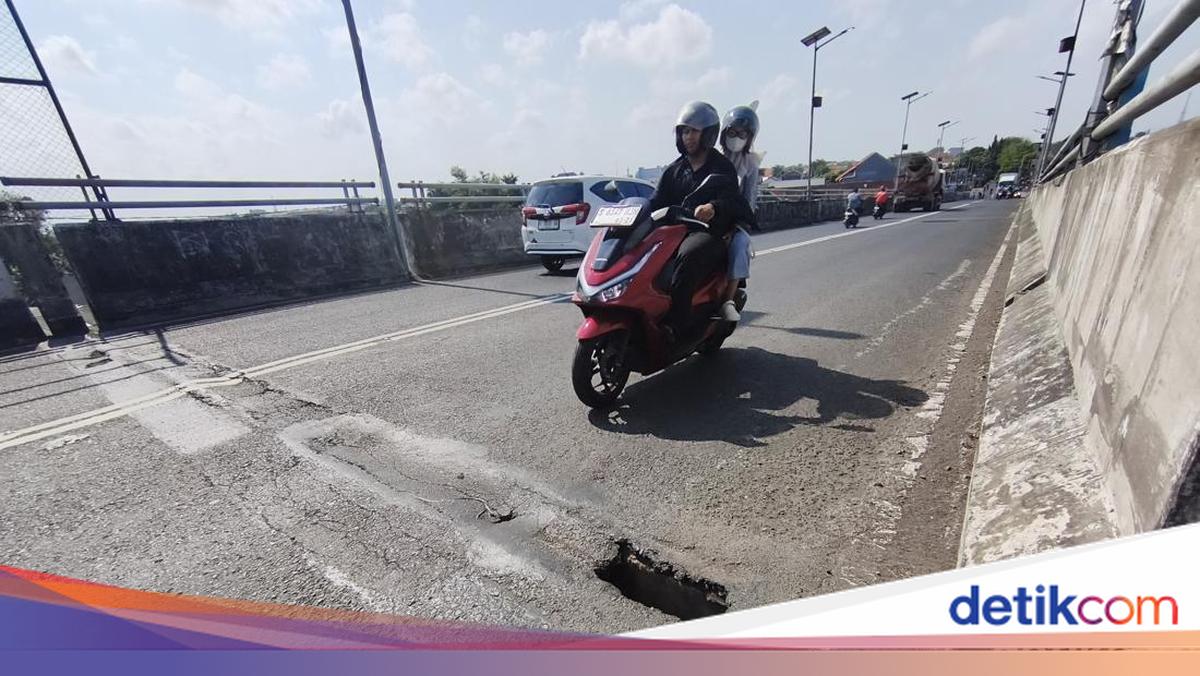 Hati-hati! Girder Flyover Tenggulunan Sidoarjo Renggang dan Berlubang