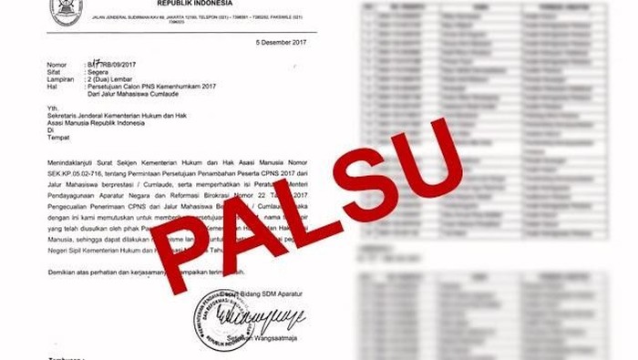 Hati-hati! Beredar Surat Palsu Pengangkatan CPNS Hati-hati! Beredar Surat Palsu Pengangkatan CPNS