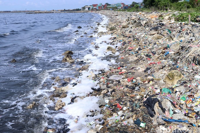 Saking Banyaknya, Sampah di Pesisir Cilincing Tutupi Pantai