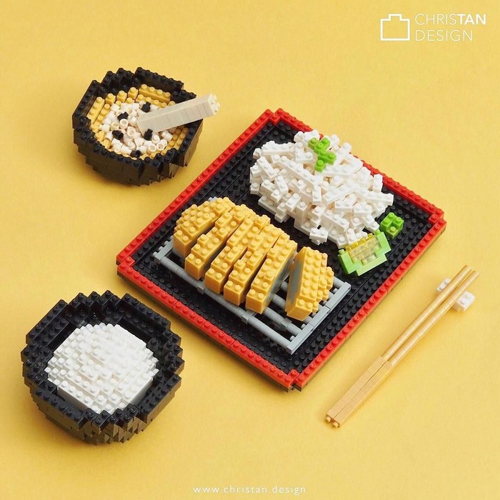 Keren! Ramen hingga Sepotong Kue Ini Terbuat dari Nanoblock