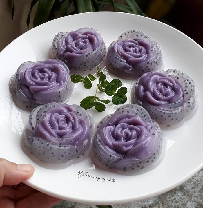 Nyam! Cantiknya Puding Taro yang Creamy dan Legit