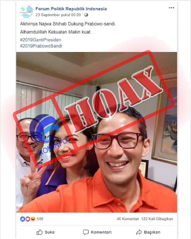 Temuan Hoax Pilpres: Bawa-bawa Jokowi, Prabowo, Sampai Dian Sastro Temuan Hoax Pilpres: Bawa-bawa Jokowi, Prabowo, Sampai Dian Sastro