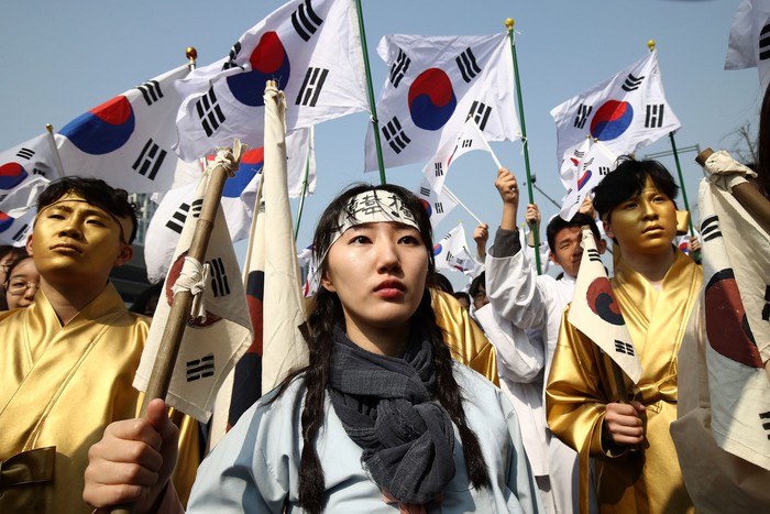 Aksi Warga Korsel Mengenang 100 Tahun Gerakan Kemerdekaan Korea