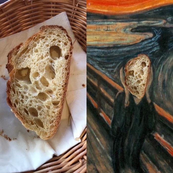 Pakai Roti dan Makanan, Karya Seni Lukisan Terkenal Ini Jadi Keren