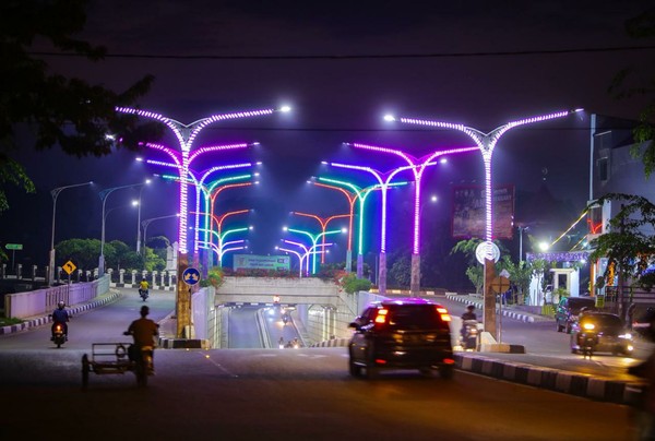 Potret Banda Aceh yang Makin Kece berkat Lampu Warna-warni