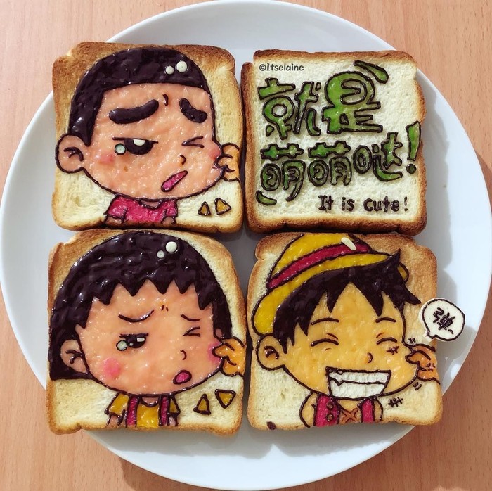 Sayang Dimakan! 10 Kreasi Roti Tawar Gambar Shin-chan hingga Snoopy