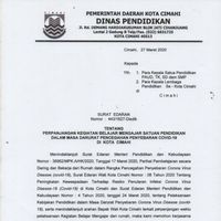 Disdik Cimahi Perpanjang Masa Belajar di Rumah hingga 14 April