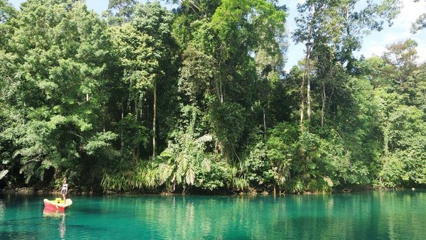 Terpesona Indahnya Labuan Cermin, Danau Cantik Dua Rasa