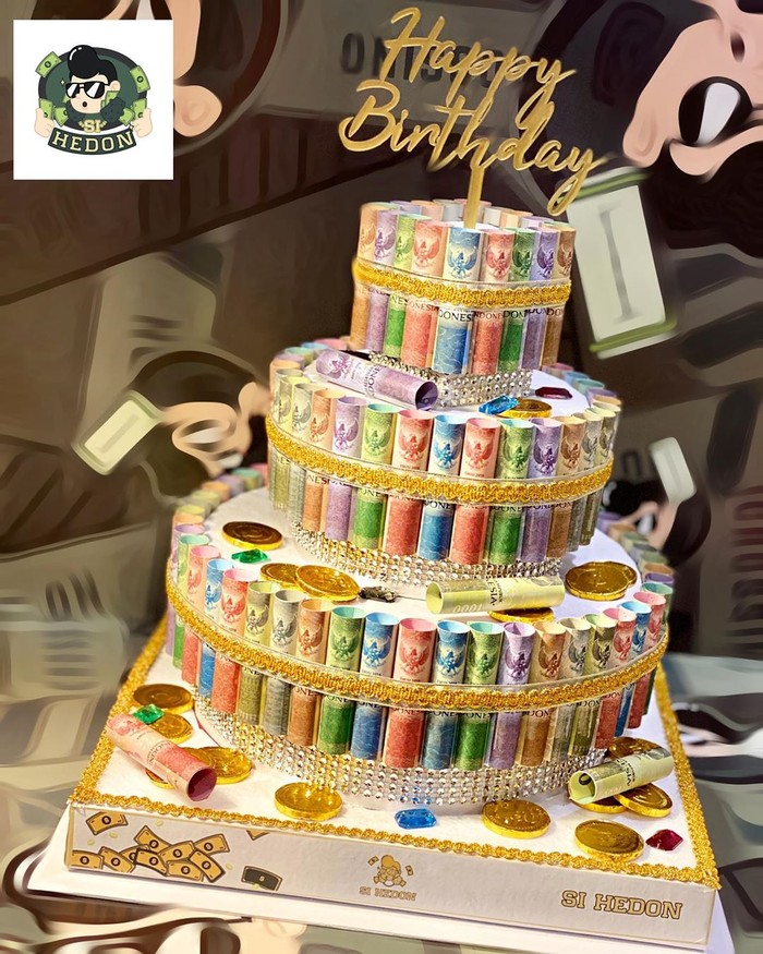 Sultan! Kue Tema Uang Ini Bisa Jadi Kado Ultah Mewah