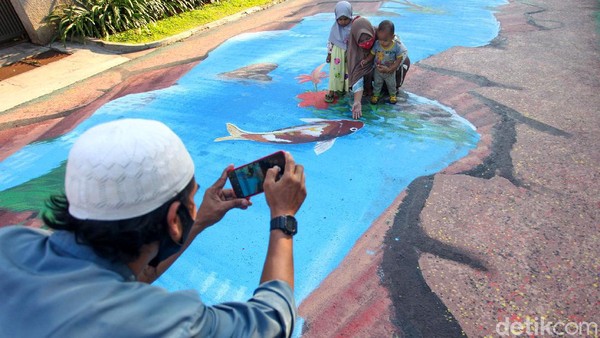 Mural 3D Hiasi Jalan Museum Basoeki Abdullah di Jakarta