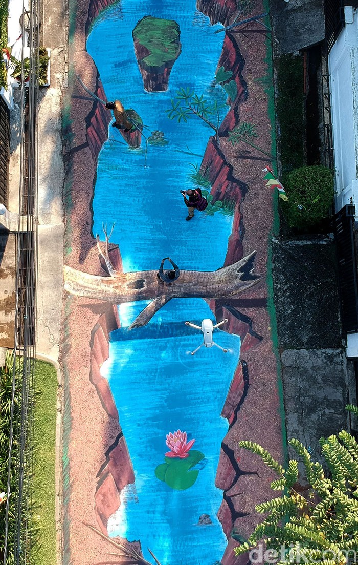 Mural 3D Hiasi Jalan Museum Basoeki Abdullah di Jakarta