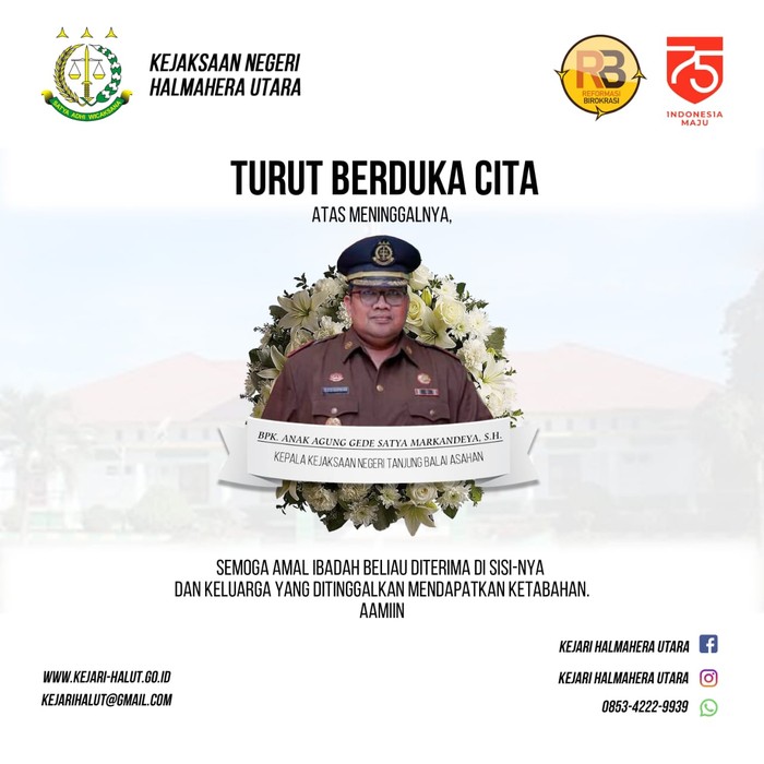 Kajari Tanjung Balai Asahan Sumut Meninggal karena COVID-19 Kajari Tanjung Balai Asahan Sumut Meninggal karena COVID-19