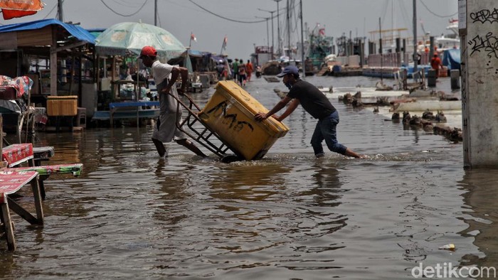 Potret Banjir Rob yang Kembali Terjang Muara Angke