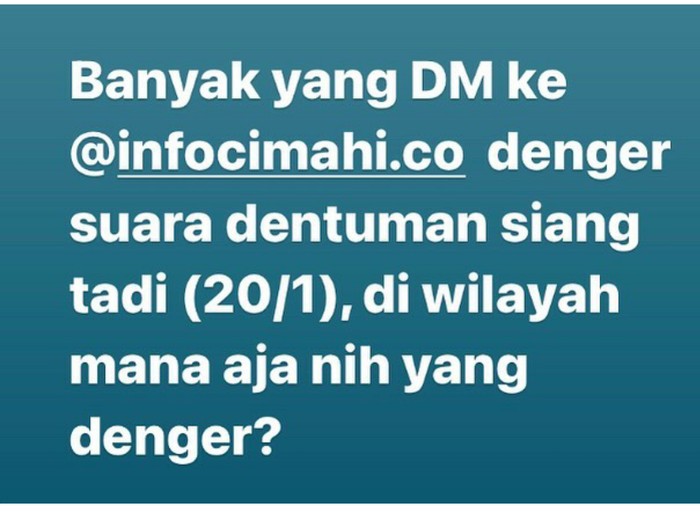 Geger Suara Dentuman Misterius di Cimahi, Ini Kata BMKG Geger Suara Dentuman Misterius di Cimahi, Ini Kata BMKG