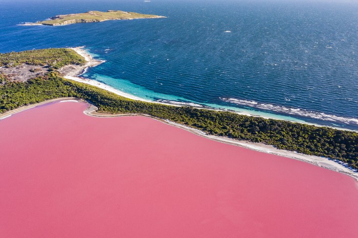 Jangan Lihat Siang-siang, Foto Danau Pink yang Bikin Haus