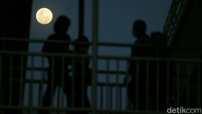 Melihat Keindahan Bulan Saat Sore di Langit Jakarta