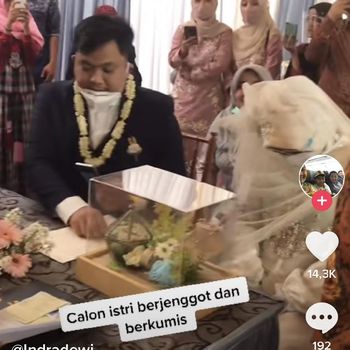 Viral Momen Pengantin Kena Prank Usai Ijab Kabul, Istrinya Berkumis & Jenggot