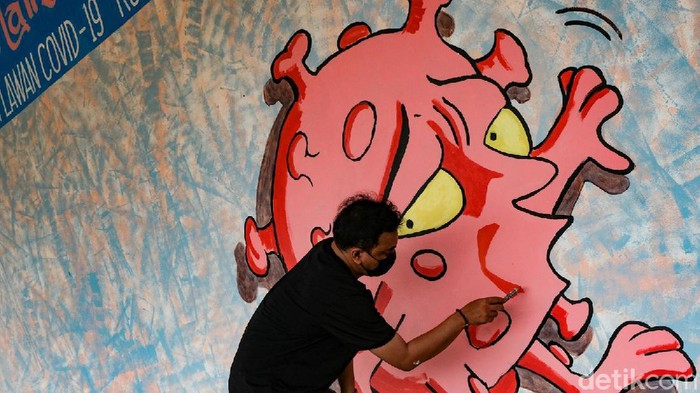 Mural Virus Corona Percantik Rumah Lawan COVID di Tangsel