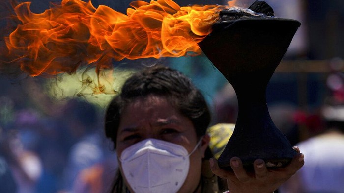 Potret Perayaan 696 Tahun Peradaban Aztec di Tengah Pandemi