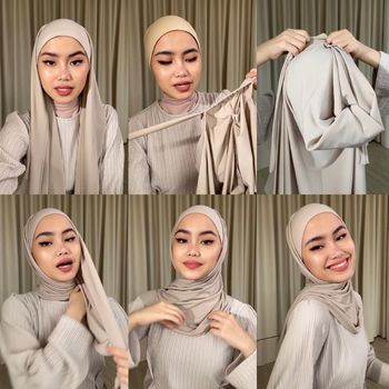 5 Tutorial Hijab Pashmina dan Segi Empat Instan Bikin Pipi Tirus