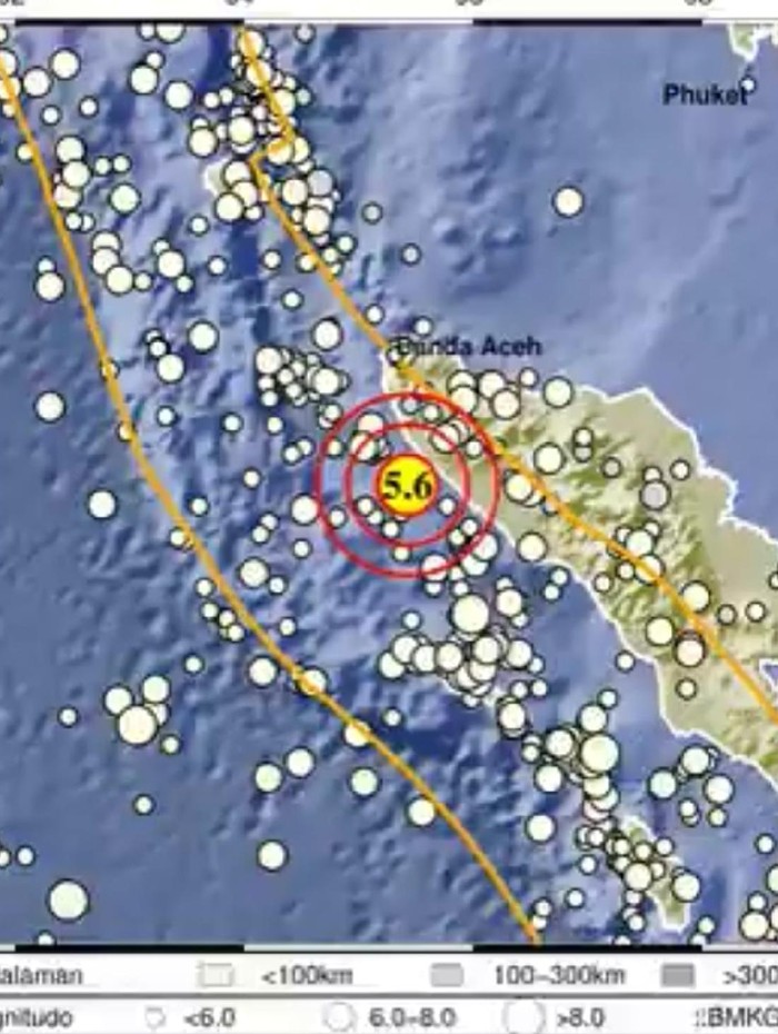 Ini Titik Pusat Gempa M 5 6 Aceh Jaya