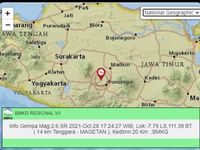 Magetan 7 Kali Diguncang Gempa Daratan Beberapa Tahun Terakhir