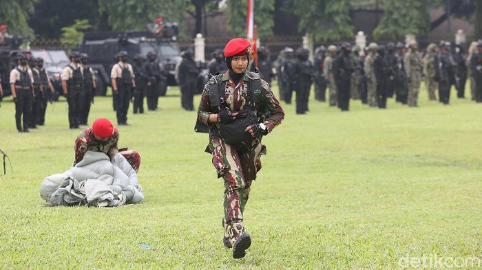 Aksi Memukau Penerjun Payung Wanita Koppasus