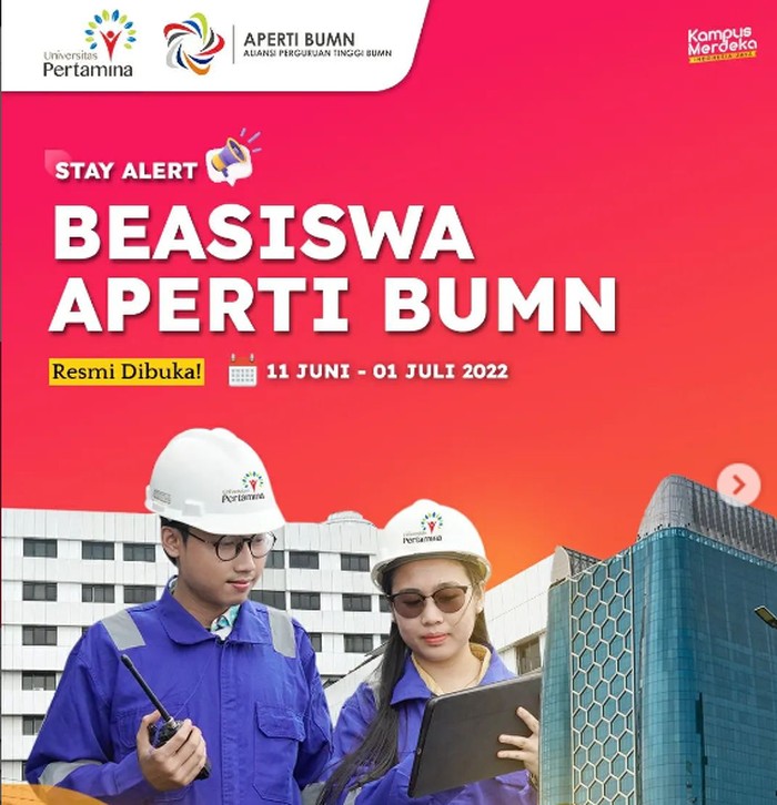 Beasiswa APERTI BUMN Universitas Pertamina Dibuka, Pendaftar Bisa Pilih ... Beasiswa APERTI BUMN Universitas Pertamina Dibuka, Pendaftar Bisa Pilih ...