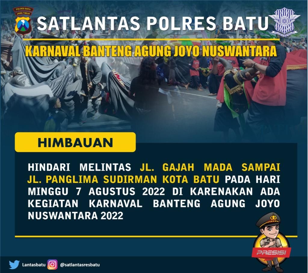 Ada Kirab 1.000 Banteng, Hindari Jalan Panglima Sudirman Kota Batu Ada Kirab 1.000 Banteng, Hindari Jalan Panglima Sudirman Kota Batu