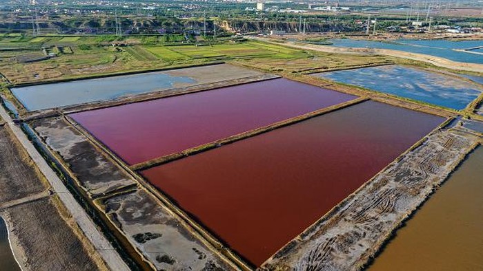 Bukan Lukisan, Ini 'Cuma' Danau Garam di China