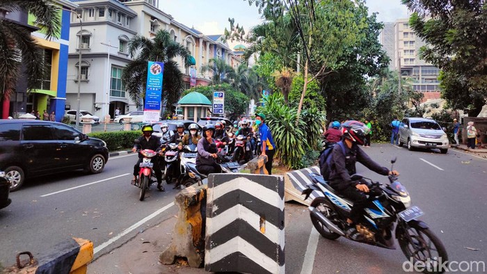 Foto-foto Pohon Tumbang Timpa Mobil di Jalan Marga Guna Jaksel
