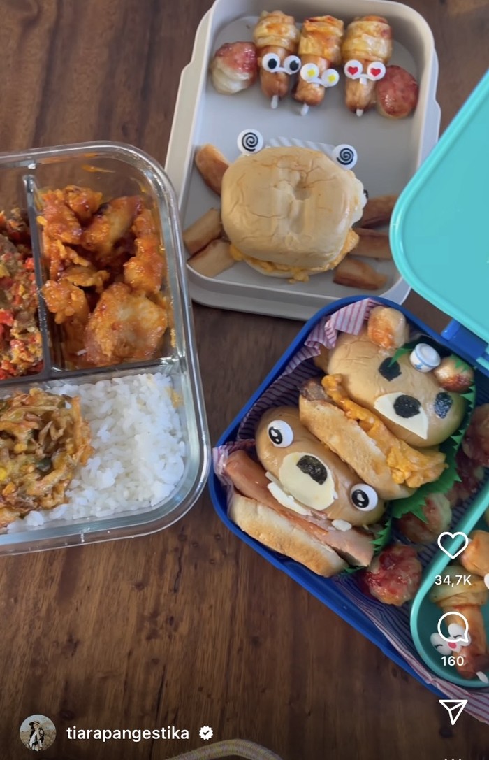 Ini 10 Kreasi Bekal Makan ala Tiara Pangestika yang Bentuknya Lucu