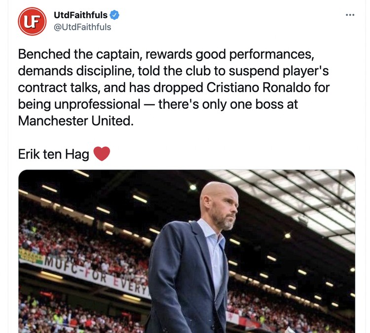 Netizen Sebut Erik Ten Hag Mempermalukan dan Zalimi Ronaldo Netizen Sebut Erik Ten Hag Mempermalukan dan Zalimi Ronaldo