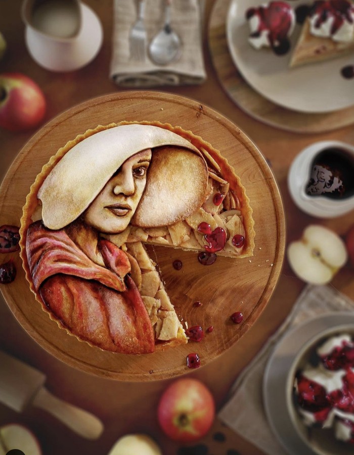 Di Tangan Seniman Ini, Pie Jadi Karya Seni Potret Tokoh Terkenal