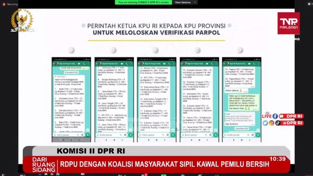 Ke DPR, Koalisi Sipil Pamerkan Chat Dugaan Instruksi KPU Loloskan Gelora Ke DPR, Koalisi Sipil Pamerkan Chat Dugaan Instruksi KPU Loloskan Gelora