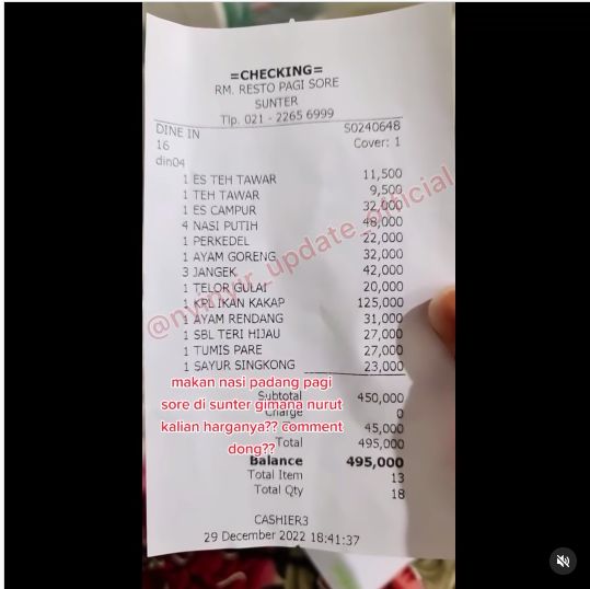 Wanita Ini Makan Di Restoran Padang Habiskan Rp 495 Ribu