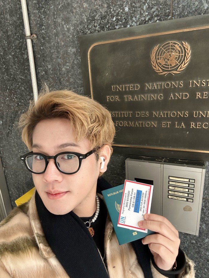 7 Potret Ketua BEM Columbia University Asal Ciamis di Panggung PBB