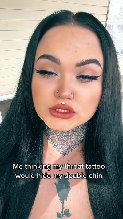 Wanita Ini Bikin Tato di Leher untuk Sembunyikan Double Chin, Begini ...