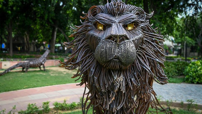 Patung Hewan dari Besi Tua Percantik Taman di Delhi Jelang KTT G20